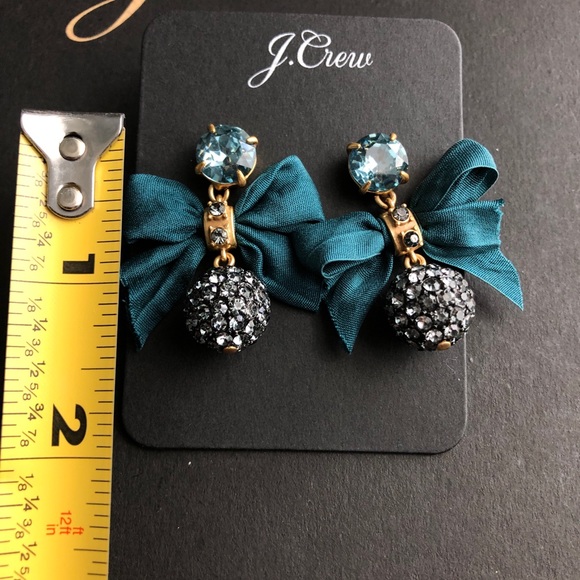 J. Crew | Jewelry | Nwt J Crew Festive Pav Drop Bow Earrings | Poshmark